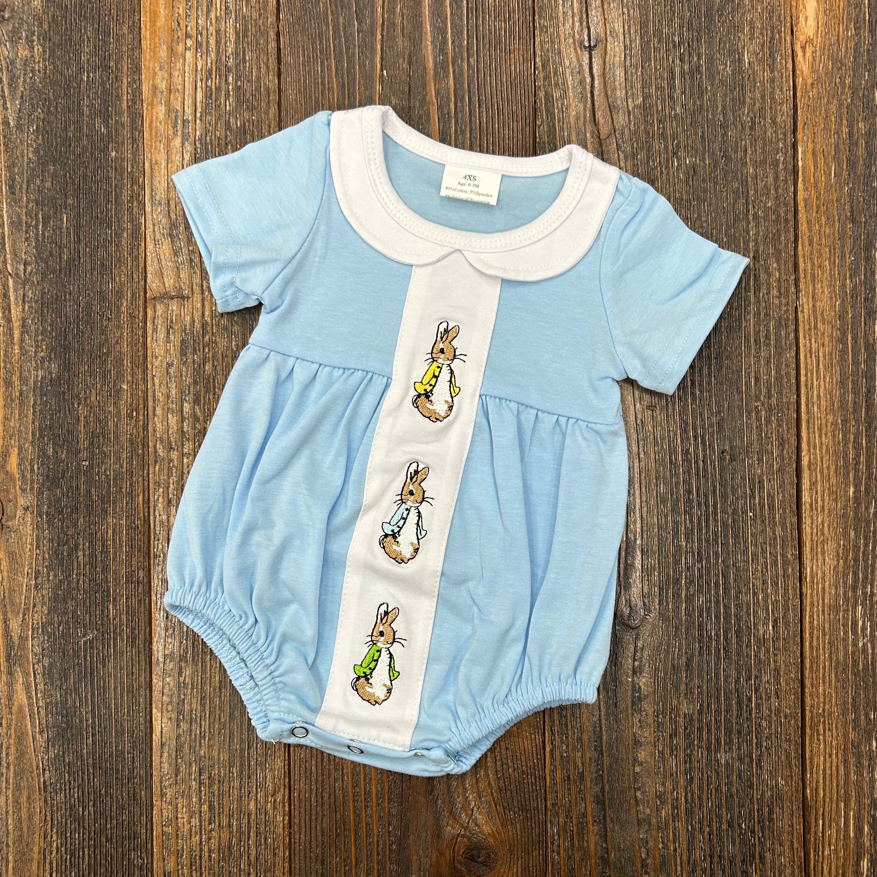 Peter Rabbit Embroidered Bubble – Gigi's Tiny Treasures