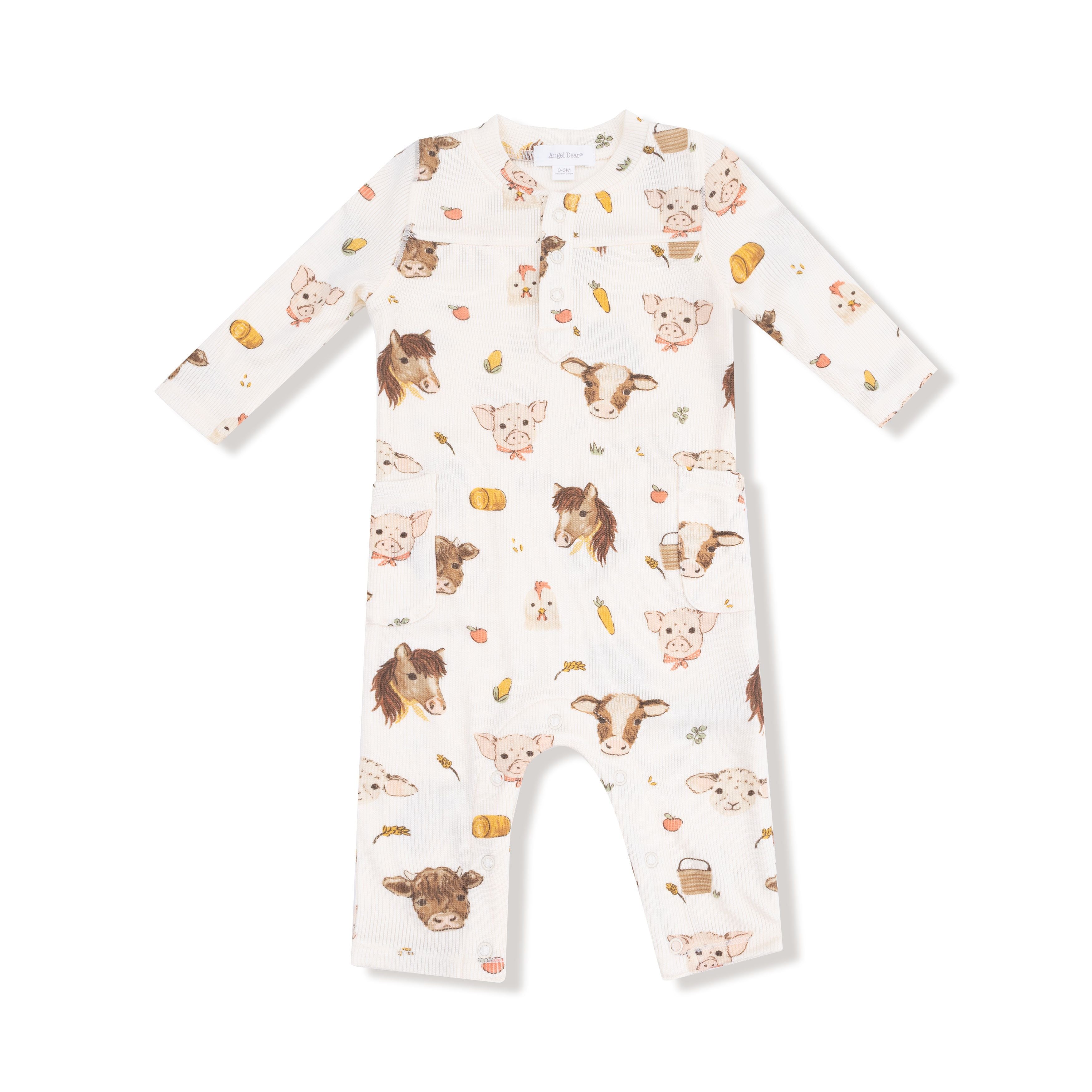 Angel Dear Vintage Baby Farm Animals Uni Romper – Gigi's Tiny Treasures